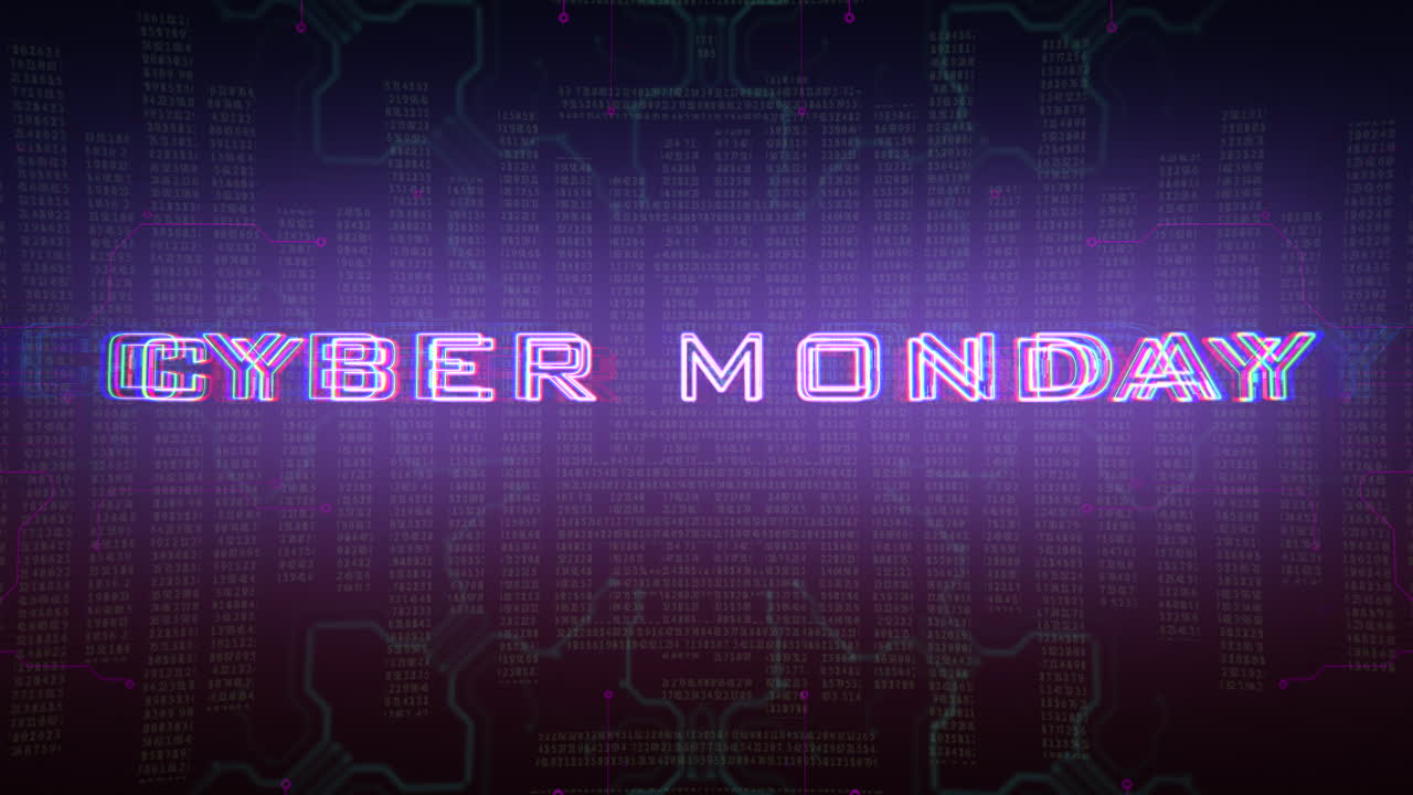 Premium stock video - Cyber monday with computer numbers and lines