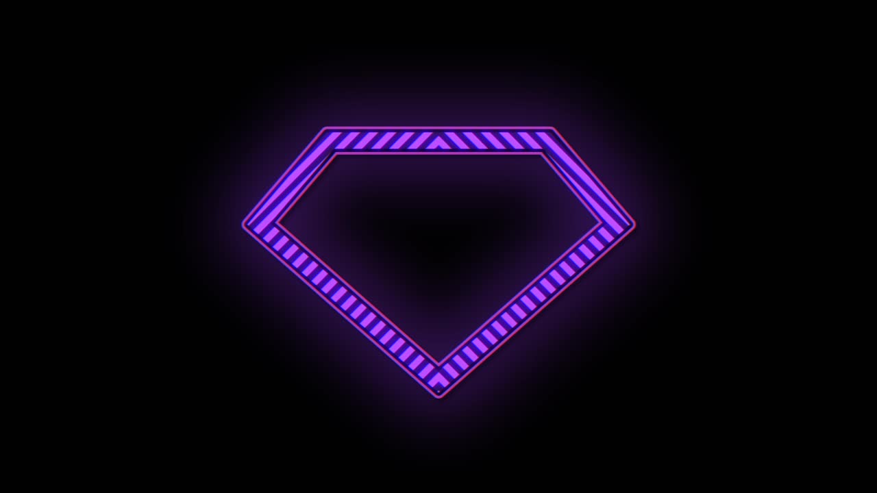 Premium stock video - Neon purple diamond shape