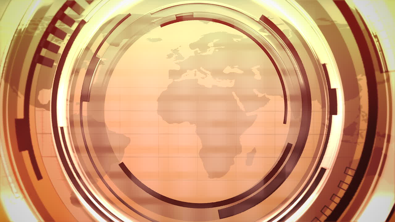 Premium stock video - Futuristic hud elements and world map in space