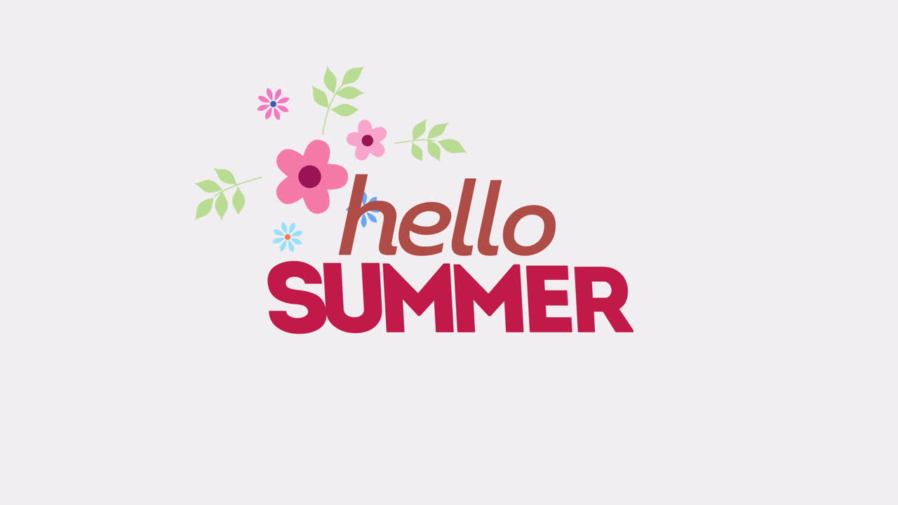 Premium stock video - Hello summer with retro flowers