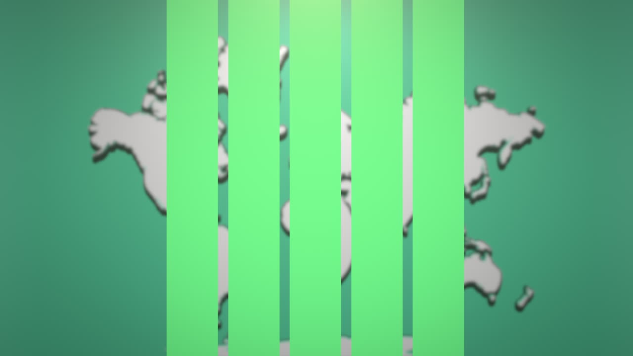 Premium stock video - Fly passenger airplane on world map with lines