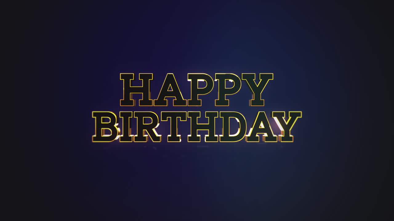 Premium stock video - Happy birthday on blue gradient texture