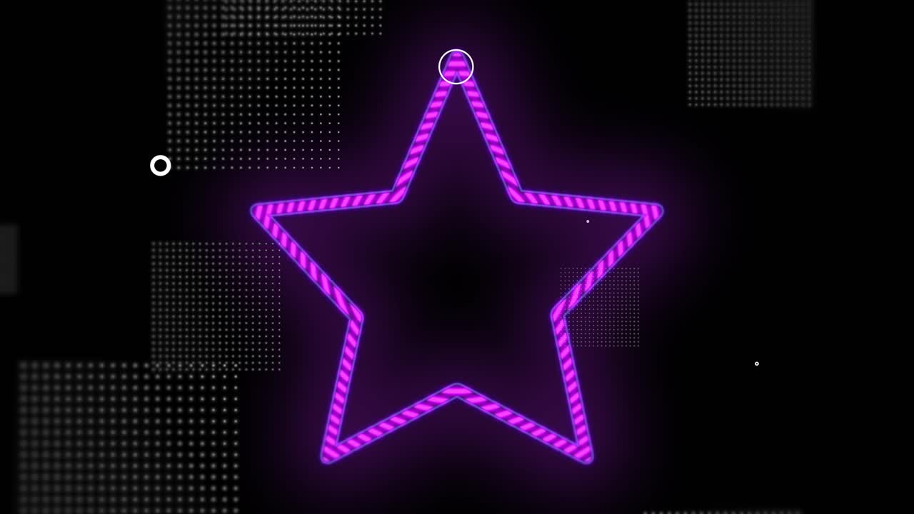 Premium stock video - Neon purple stars pattern in night