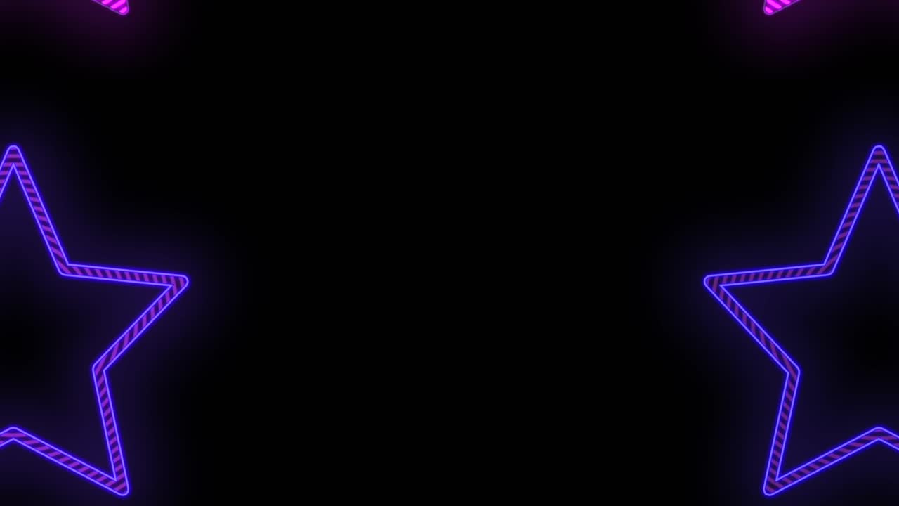 Premium stock video - Purple stars pattern with neon light