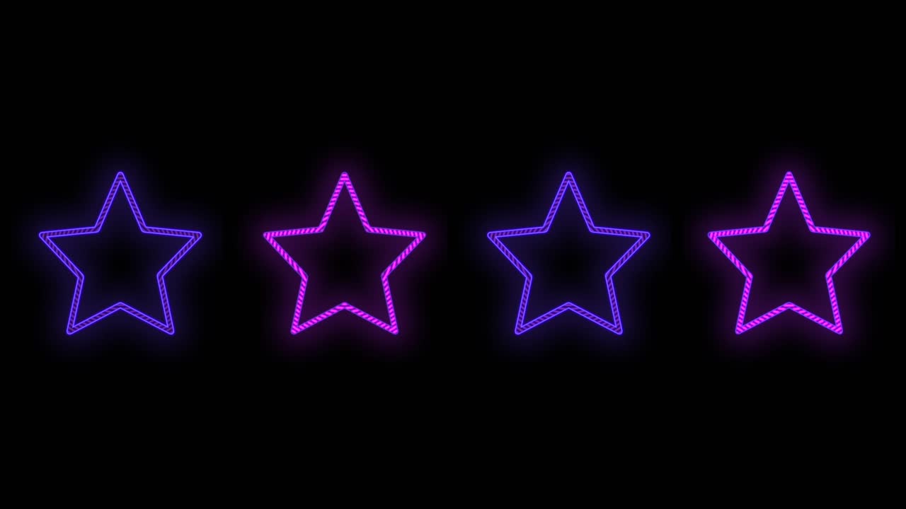 Premium stock video - Neon purple stars pattern in night