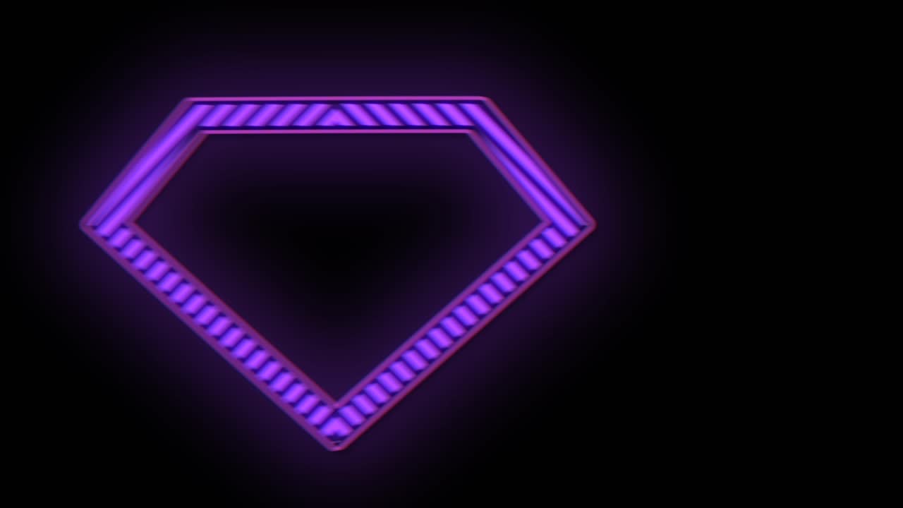 Premium stock video - Retro diamond pattern with purple neon effect