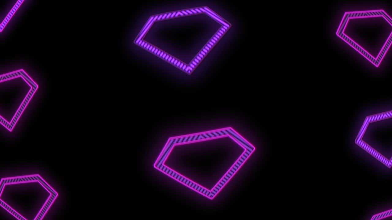 Premium stock video - Purple diamond pattern with neon light