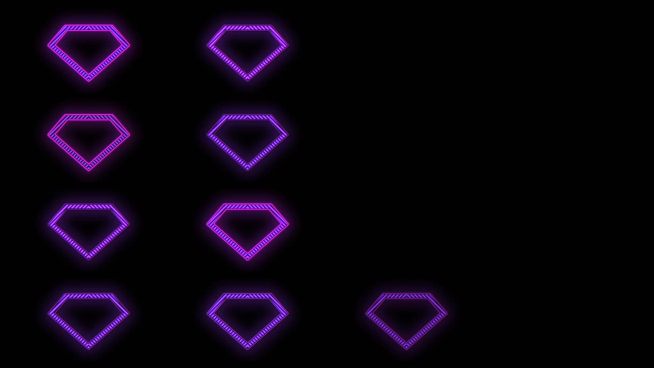 Premium stock video - Neon purple retro diamond pattern