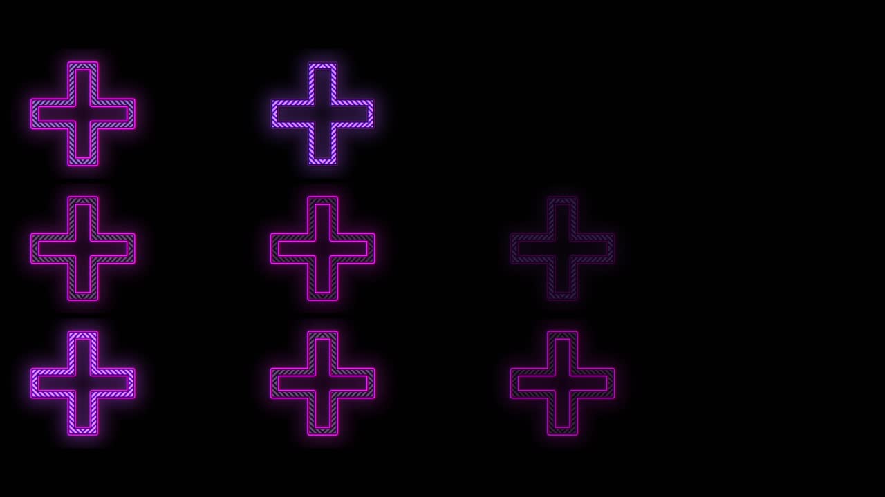 Premium stock video - Neon purple crosses pattern