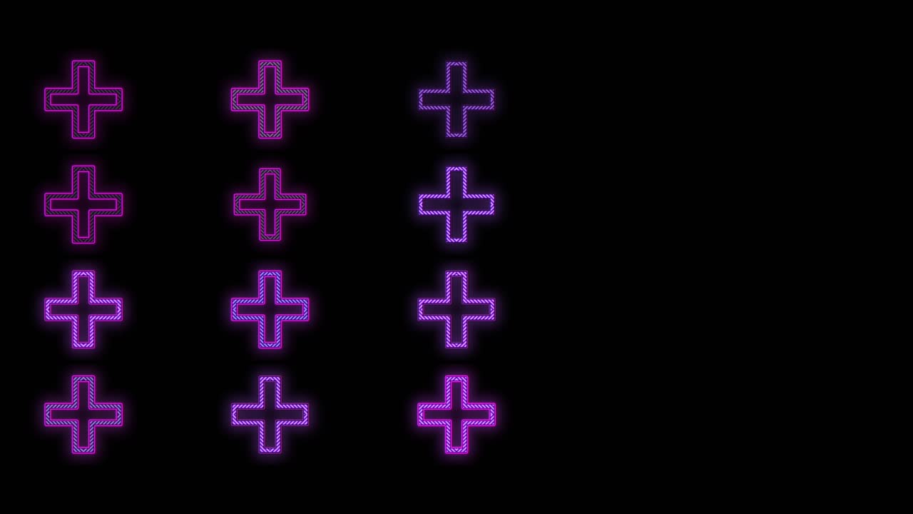 Premium stock video - Neon purple crosses pattern