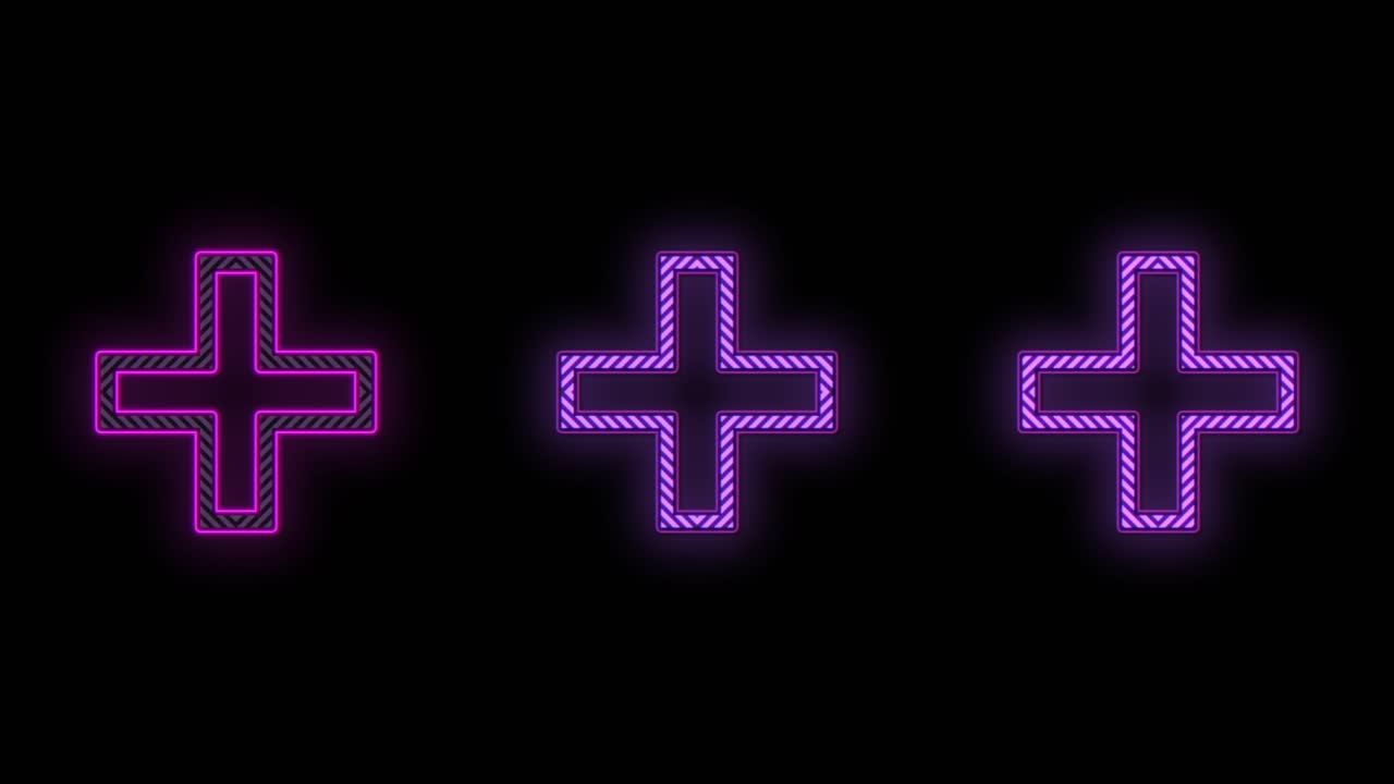 Premium stock video - Neon purple crosses pattern
