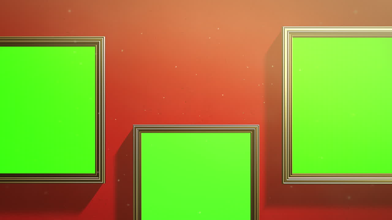 Premium stock video - Art gallery with picture mock-up screen frame