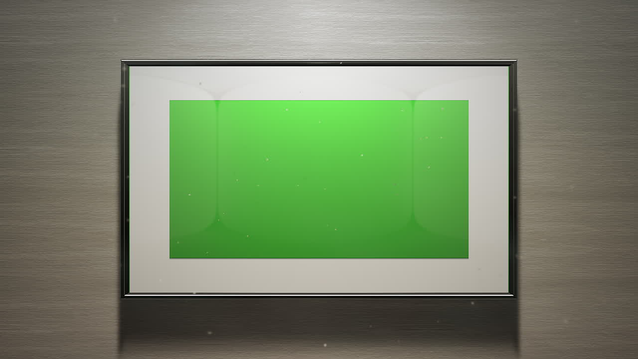 Premium stock video - Art gallery with picture mock-up screen frame