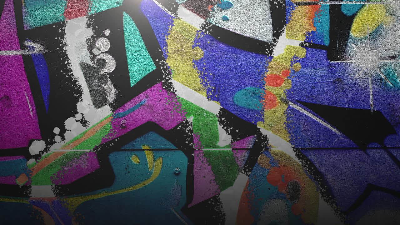 Premium stock video - Street graffiti on wall of building in city