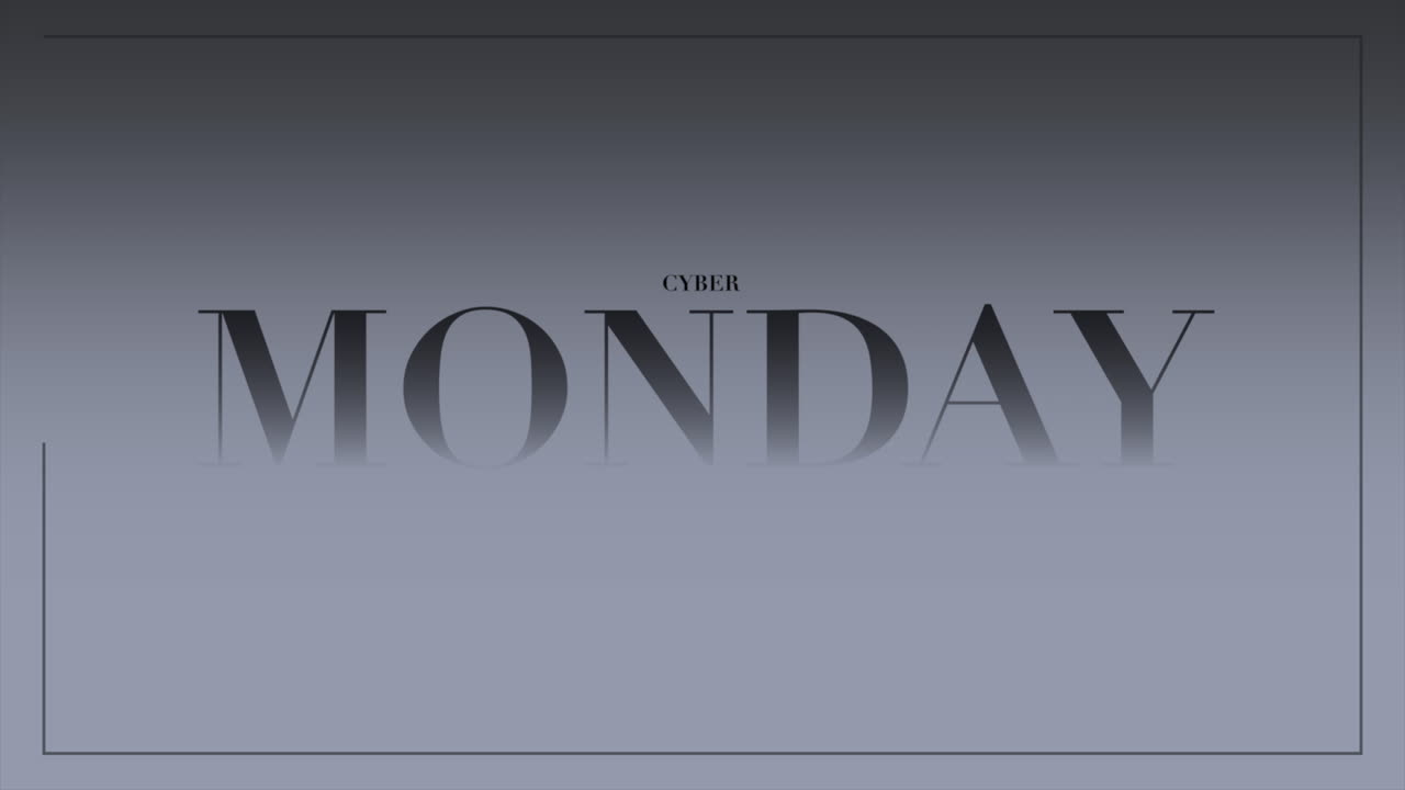 Premium stock video - Cyber monday on dark blue gradient