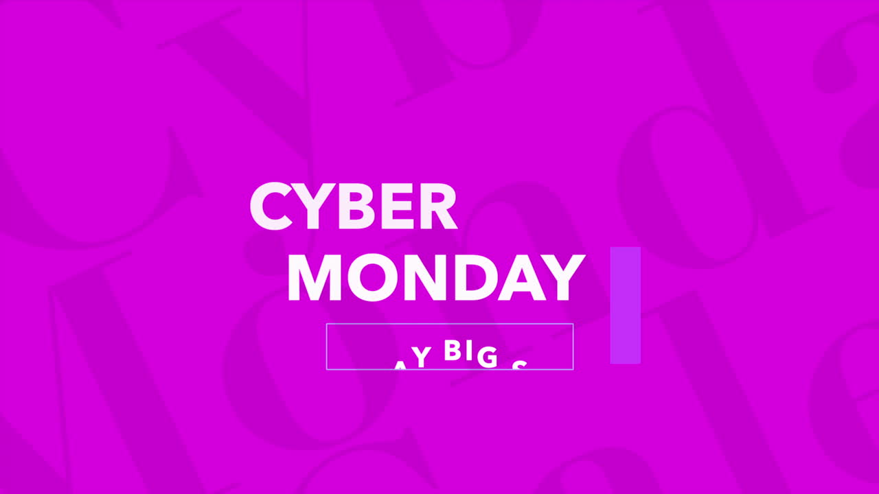 Premium stock video - Cyber monday and big sale on pink gradient