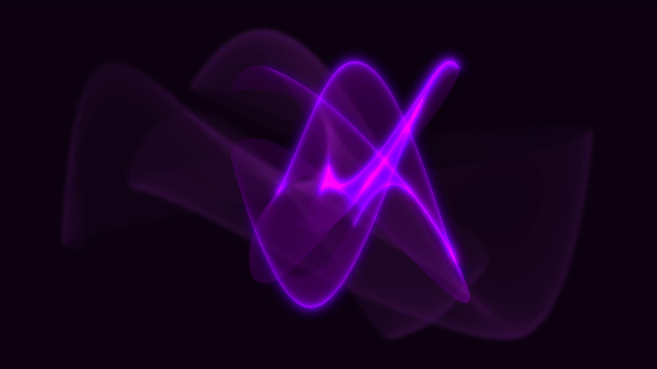 Premium stock video - Neon purple waves in dark space