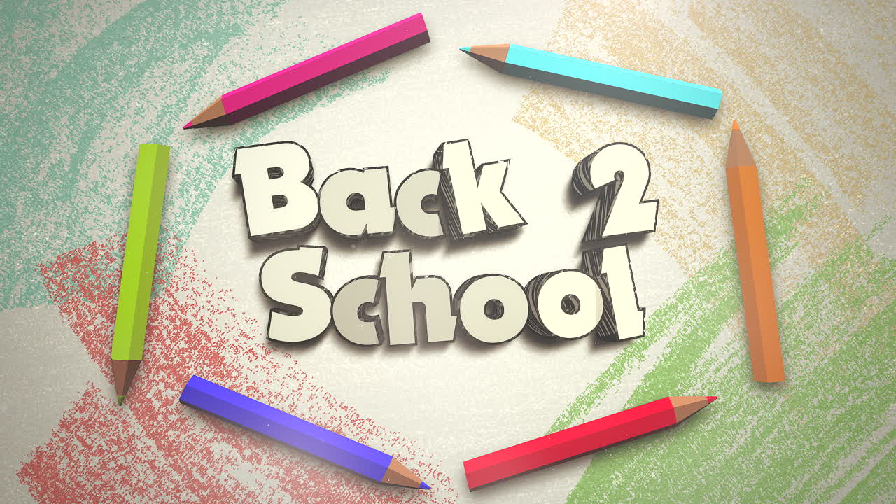 Premium stock video - Back 2 school with colorful pencils on paper
