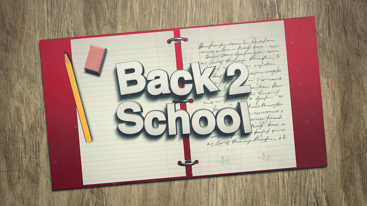Premium stock video - Back 2 school with pencil and paper note on table