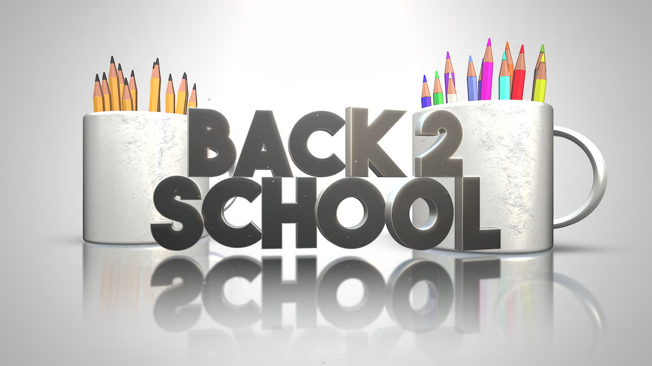 Premium stock video - Back 2 school with colorful pencils