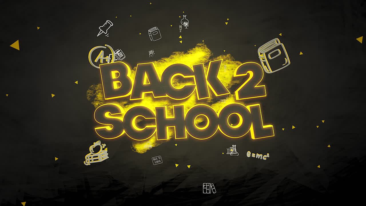 Premium stock video - Back 2 school with school elements and shapes