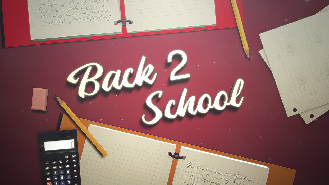 Premium stock video - Back 2 school with pencils and paper note on table