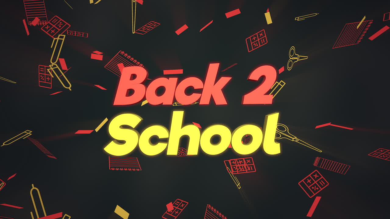 Premium stock video - Back 2 school with school elements and shapes