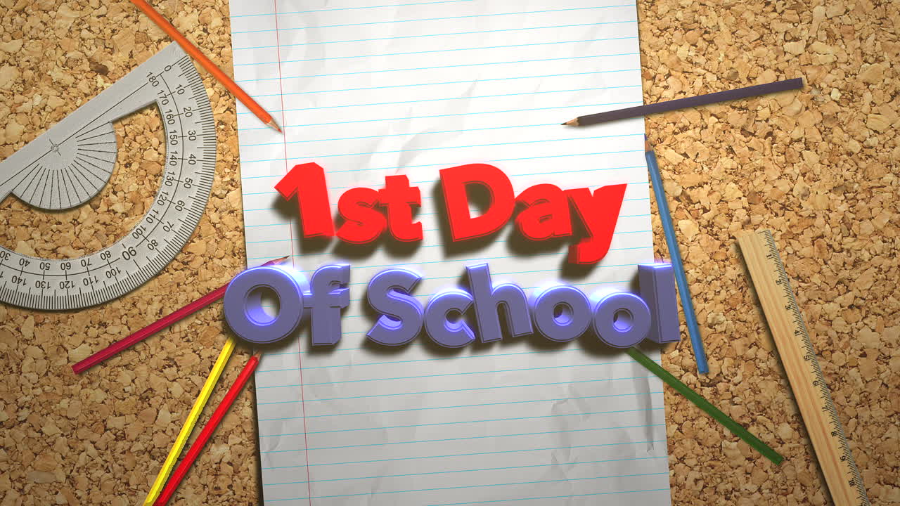 Premium stock video - 1st day of school with table of student with ...