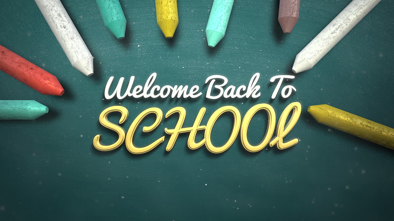 Premium stock video - Welcome back to school on blackboard with ...