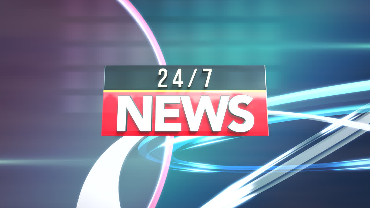 Premium stock video - 24 news with circles elements and grid